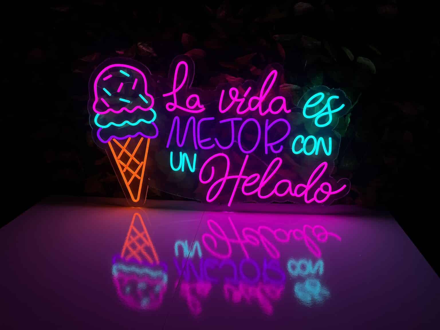 Neón La Vida es Mejor con un Helado | Llama la Atención a tus Clientes ...