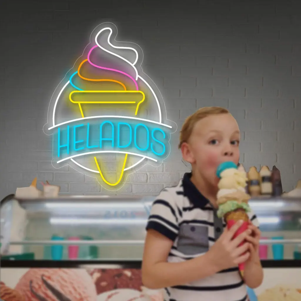 Neón Letrero Helados | Llama la Atención a tus Clientes | Espacio Neón