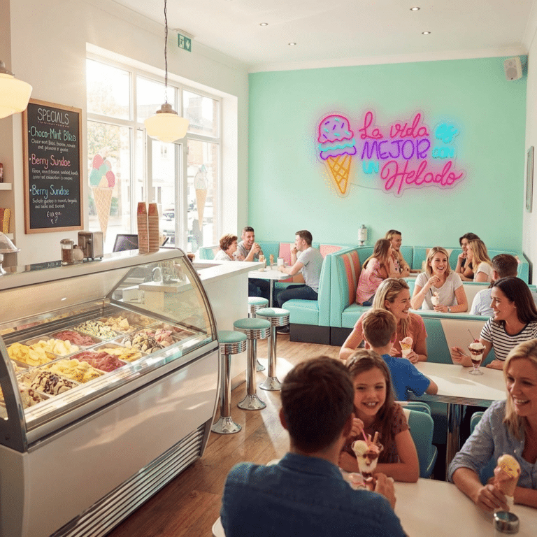 Neón La Vida es Mejor con un Helado | Llama la Atención a tus Clientes ...
